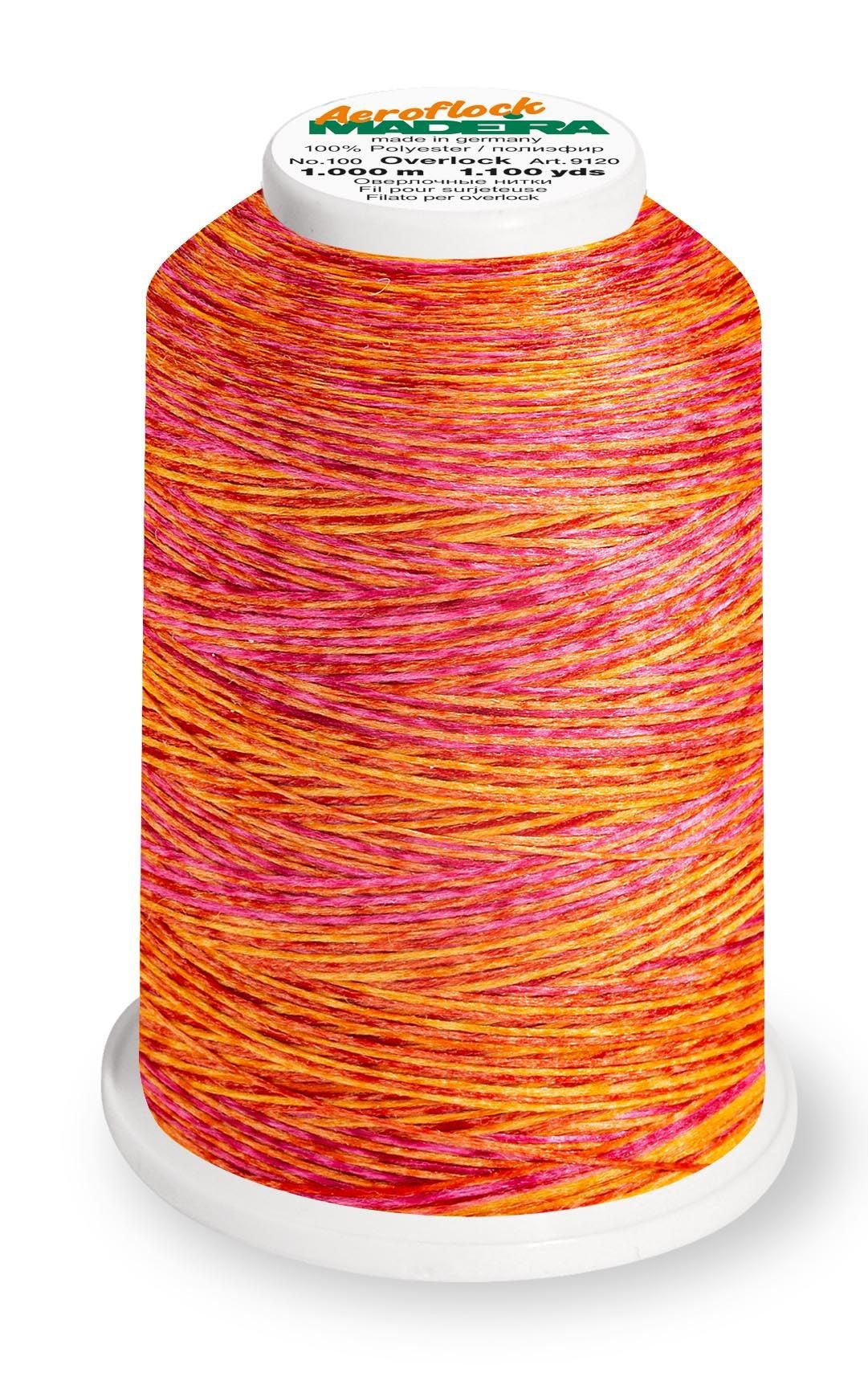 Madeira Aeroflock 100 | Thick Serger Thread | Multicolor | 1100 yards ...