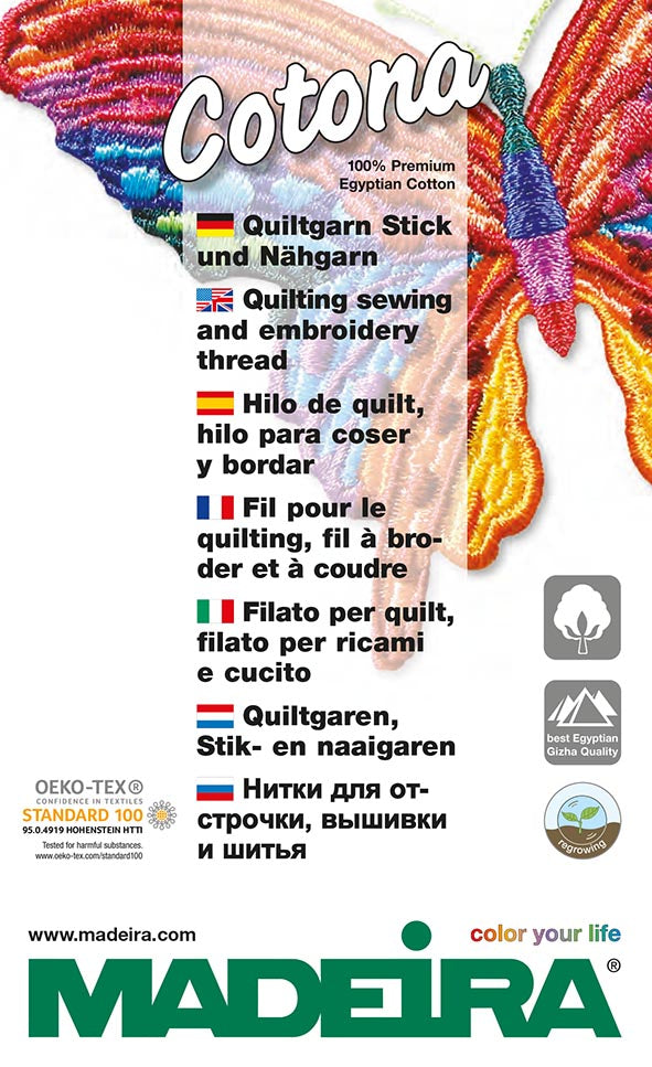 Madeira Cotona Cotton Thread Printed Color Card — AllStitch Embroidery ...