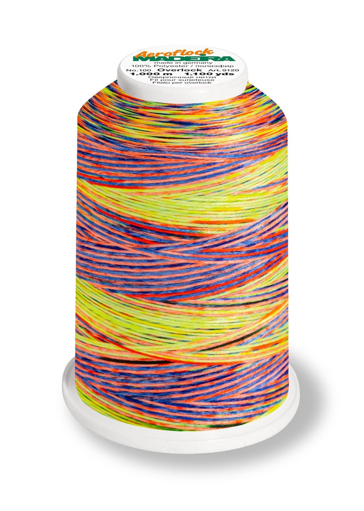 Madeira Aeroflock 100 | Thick Serger Thread | Multicolor | 1100 yards ...