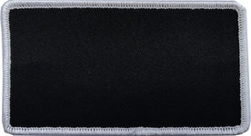 Rectangle Blank Patch 2-1/2" x 4-1/2" Black Background & White Border ...