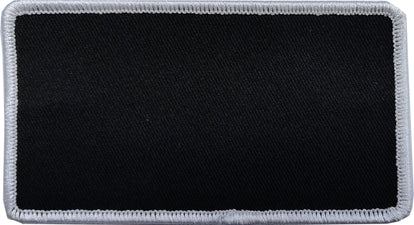 Rectangle Blank Patch 2-1/2" x 4-1/2" Black Background & White Border ...