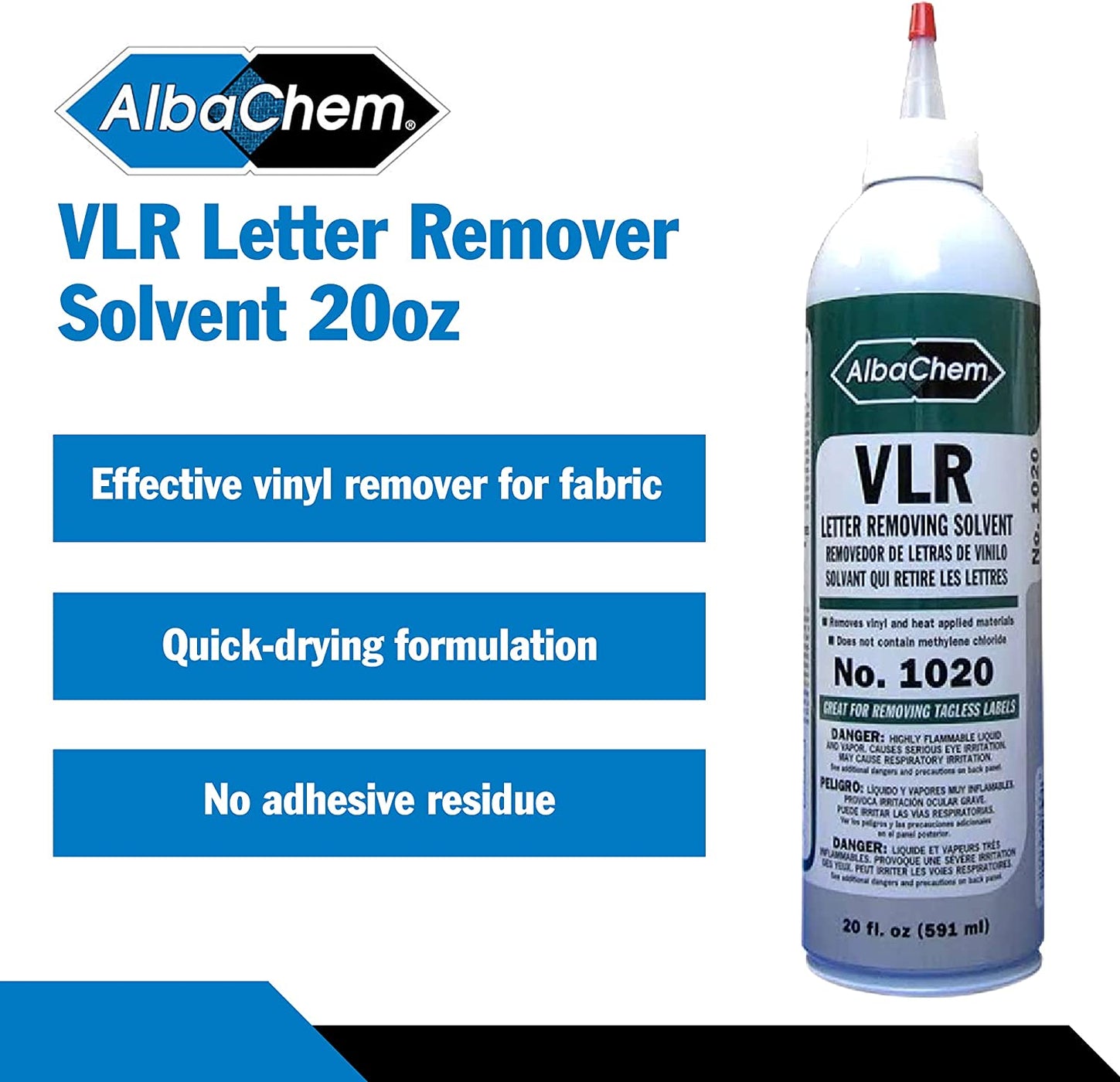 AlbaChem VLR Heat Transfer Vinyl Letter Removing Solvent for Fabrics ...