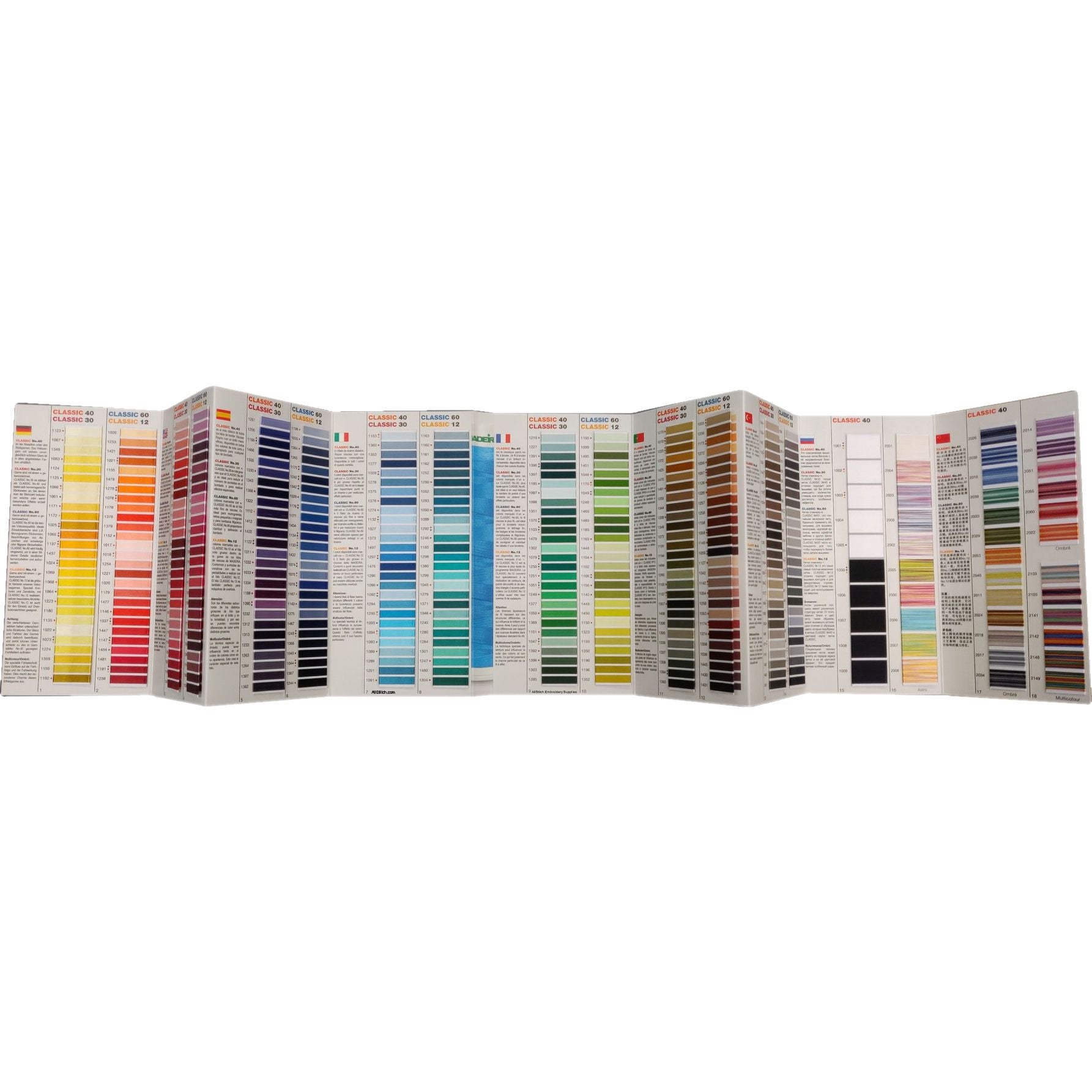 Madeira Classic Rayon Thread Color Chart Sample Cards — AllStitch ...