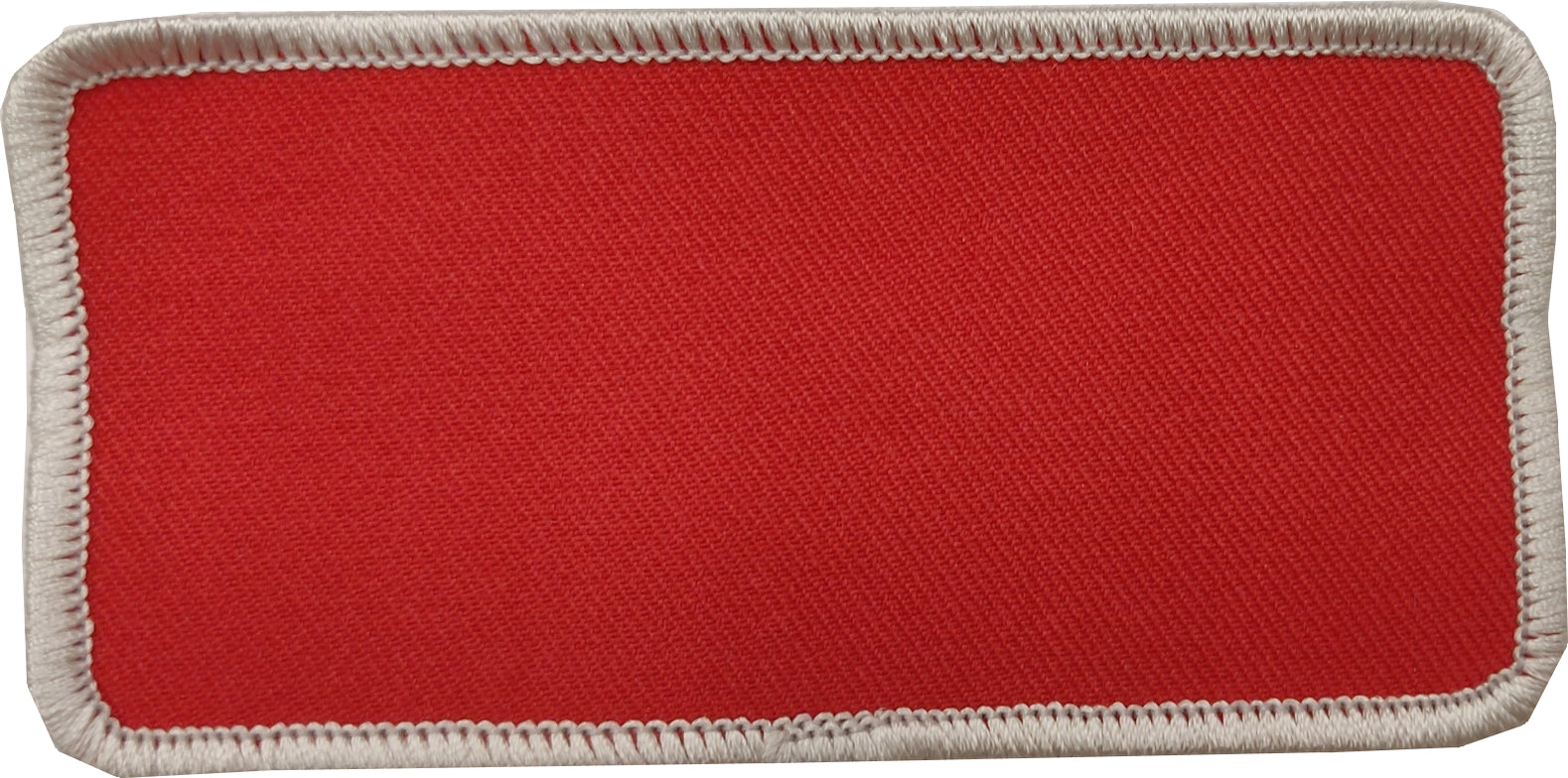 Rectangle Blank Patch 2" x 4" Red Background & Silver Border ...