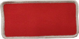 Rectangle Blank Patch 2" x 4" Red Background & Silver Border ...