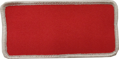 Rectangle Blank Patch 2" x 4" Red Background & Silver Border ...