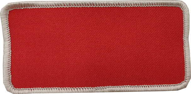 Rectangle Blank Patch 2" x 4" Red Background & Silver Border ...