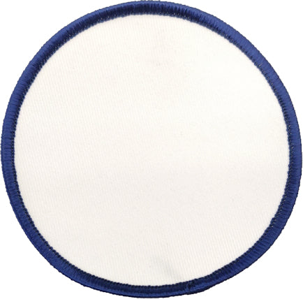 Round Blank Patch 2-1/2" White Patch w/Royal — AllStitch Embroidery ...