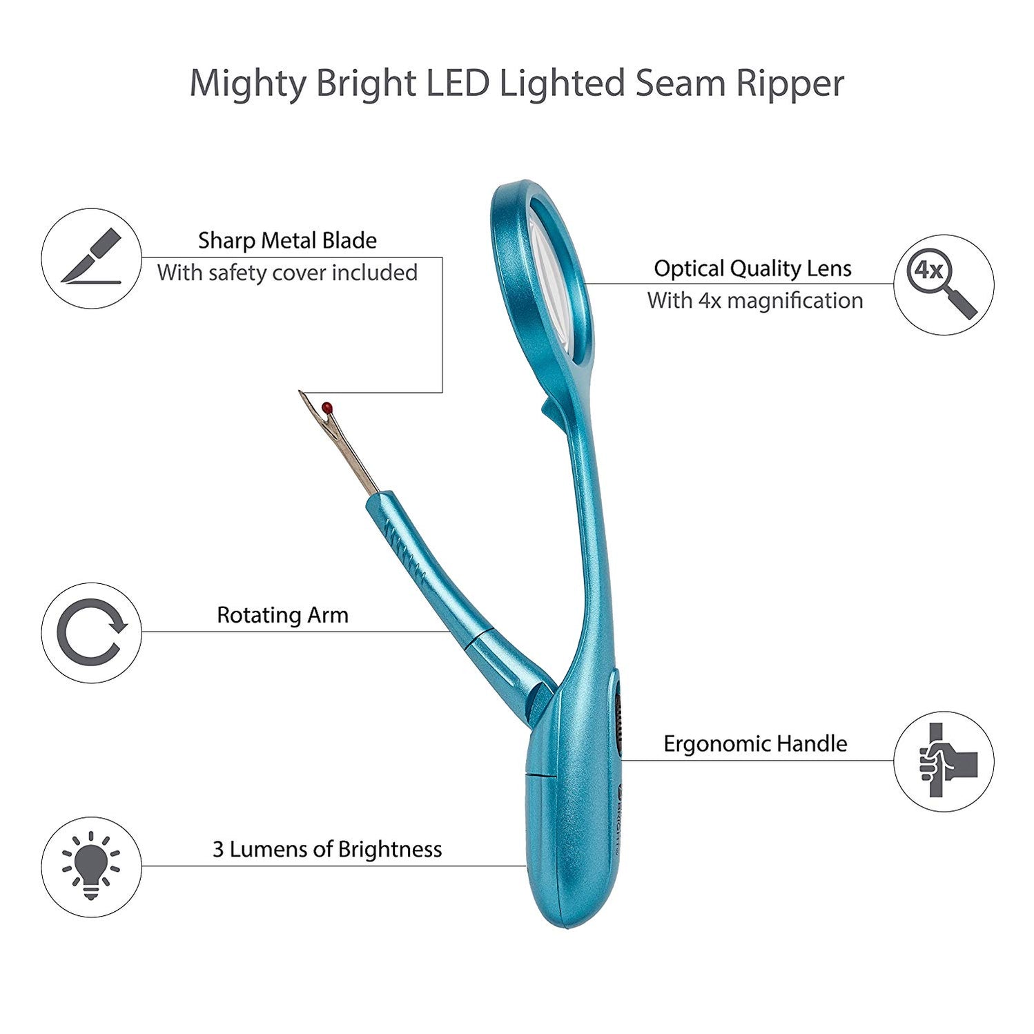 Mighty Bright - LED Lighted Seam Ripper with Magnifier — AllStitch ...