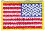 Mini American Flag Patch - 1-1/2" x 1" w/Gold Border - Right Side ...