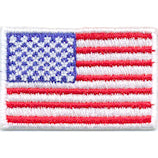 Mini American Flag Patch - 1-1/2" x 1" w/White Border - Left Side ...