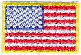 Mini American Flag Patch - 1-1/2" x 1" w/Gold Border - Left Side ...