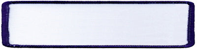 Rectangle Blank Patch 1" x 4" White Patch w/Navy — AllStitch Embroidery ...