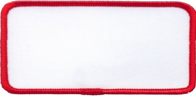 Rectangle Blank Patch 1-5/8" x 3-5/8" White Patch w/Red — AllStitch ...
