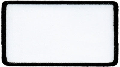 Rectangle Blank Patch 2-1/2" x 4-1/2" White Patch w/Black — AllStitch ...