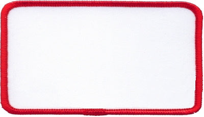 Rectangle Blank Patch 2-1/2" x 4-1/2" White Patch w/Red — AllStitch ...