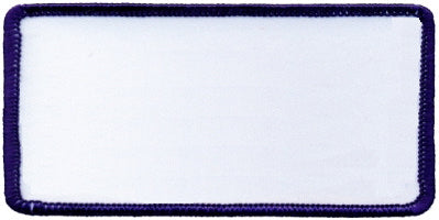 Rectangle Blank Patch 2" x 4" White Patch w/Navy — AllStitch Embroidery ...