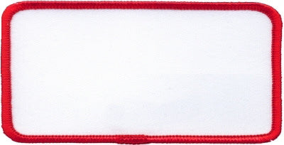 Rectangle Blank Patch 2" x 4" White Patch w/Red — AllStitch Embroidery ...