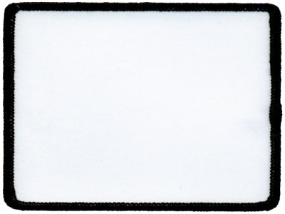 Rectangle Blank Patch 3" x 4" White Patch w/Black — AllStitch ...