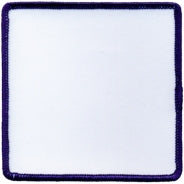 Square Blank Patch 4" x 4" White Patch w/Navy — AllStitch Embroidery ...