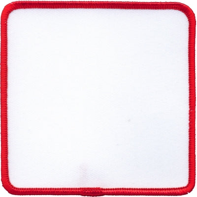 Square Blank Patch 3-1/2" x 3-1/2" White Patch w/Red — AllStitch ...