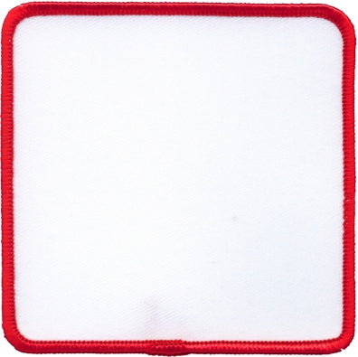 Square Blank Patch 3-1/2" x 3-1/2" White Patch w/Red — AllStitch ...